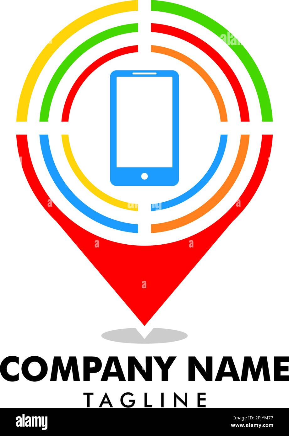 Mobile phone location vector logo template concept illustration Stock ...