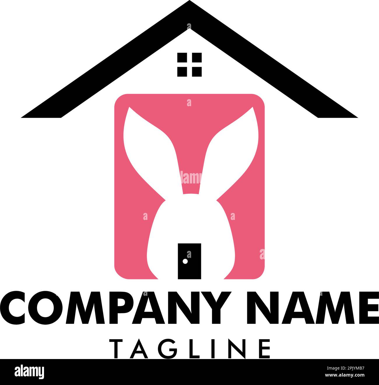 Rabbit and house logo concept vector icon template Stock Vector Image ...