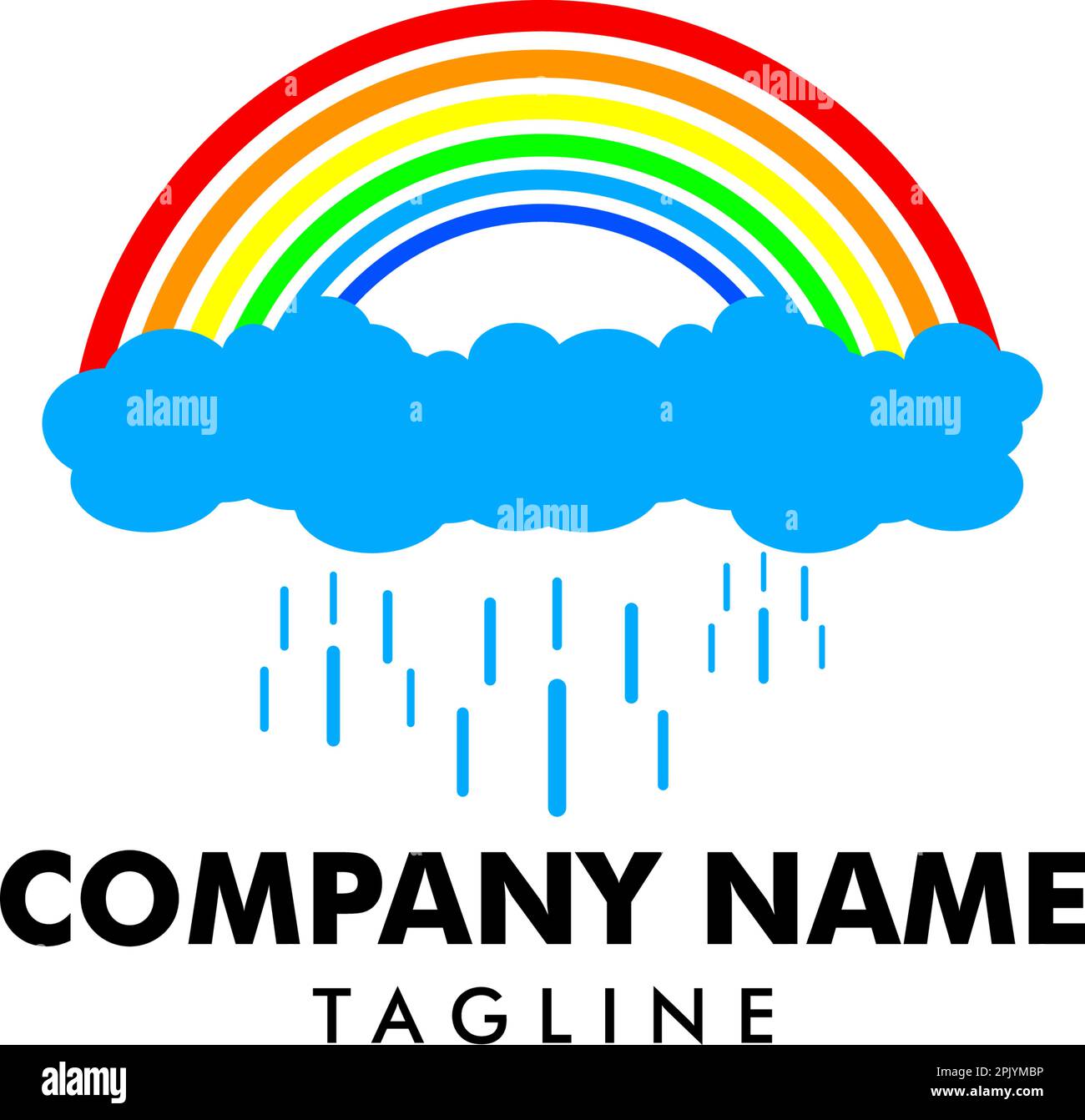 Rainbow with Rain Logo design vector template Stock Vector Image & Art ...