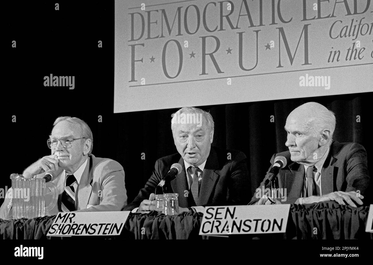 left to right; Congressman Jim Wright, Walter H Shorenstein, Senator ...