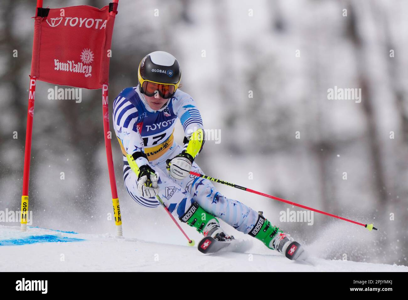 Lila Lapanja competes in the women's giant slalom ski race during the U ...