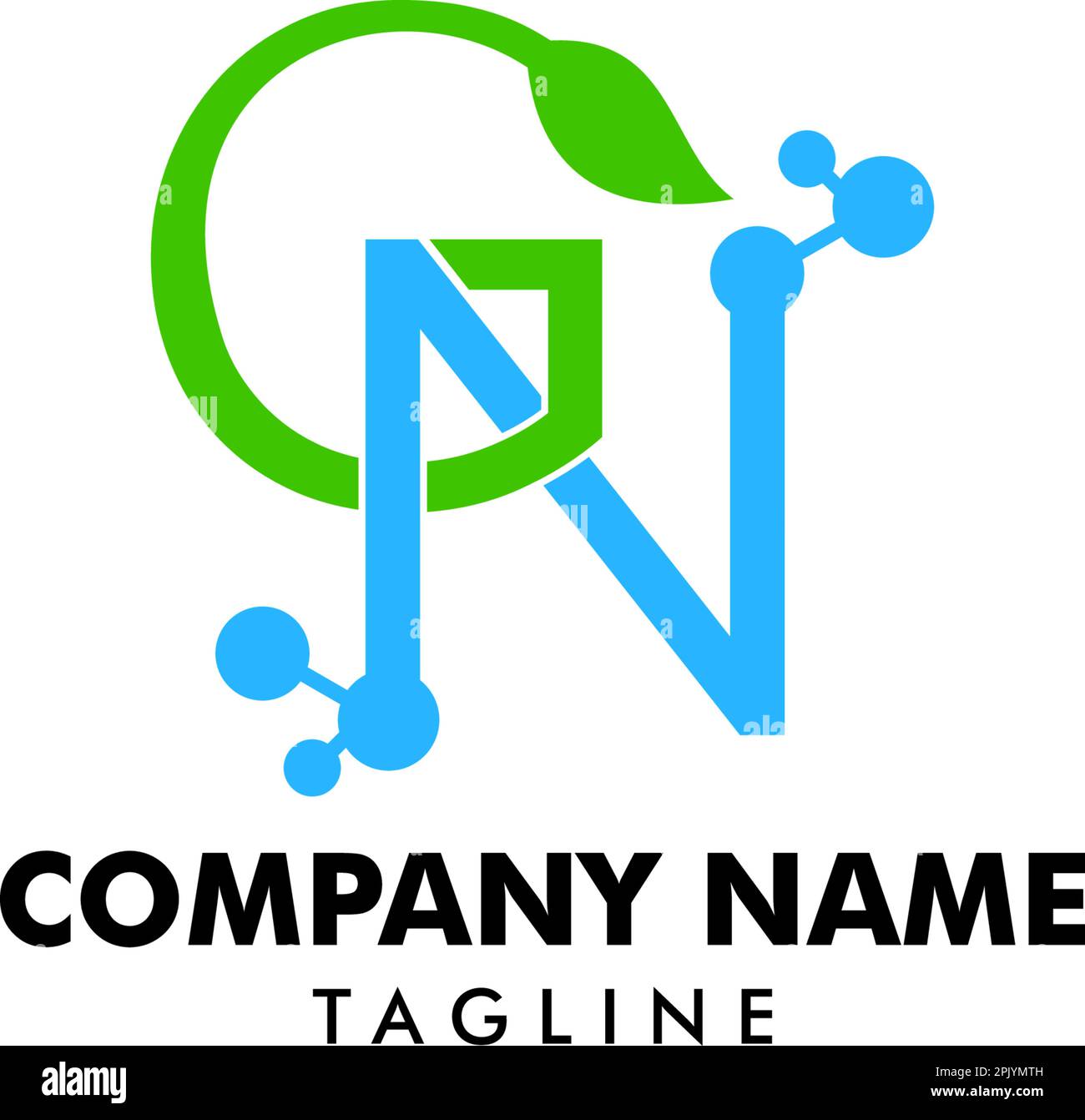 Science logo with the initials GN letter, molecule initial Letter GN ...