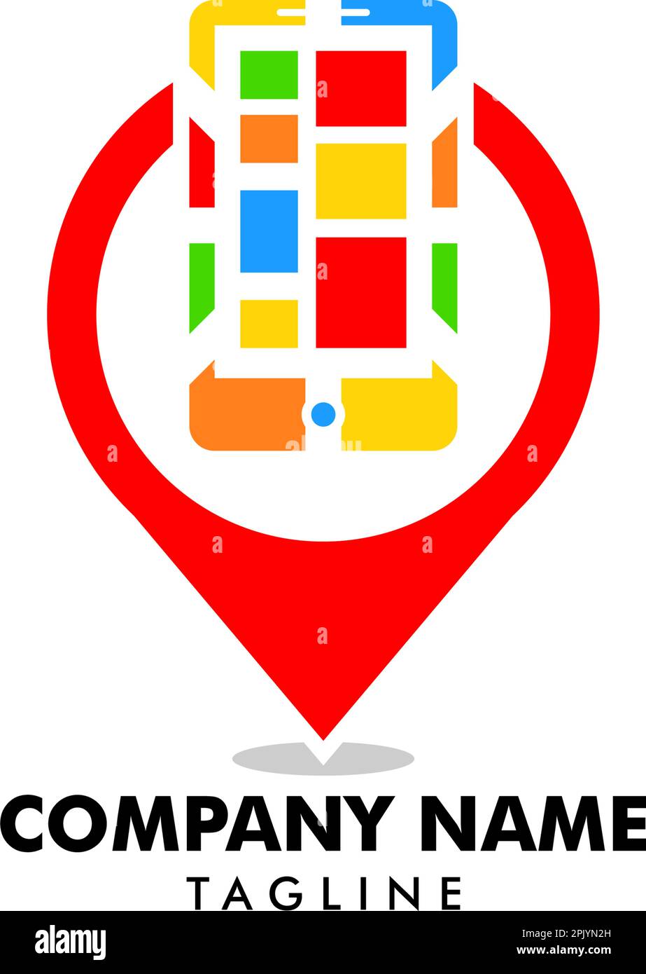 Mobile phone location vector logo template concept illustration Stock ...