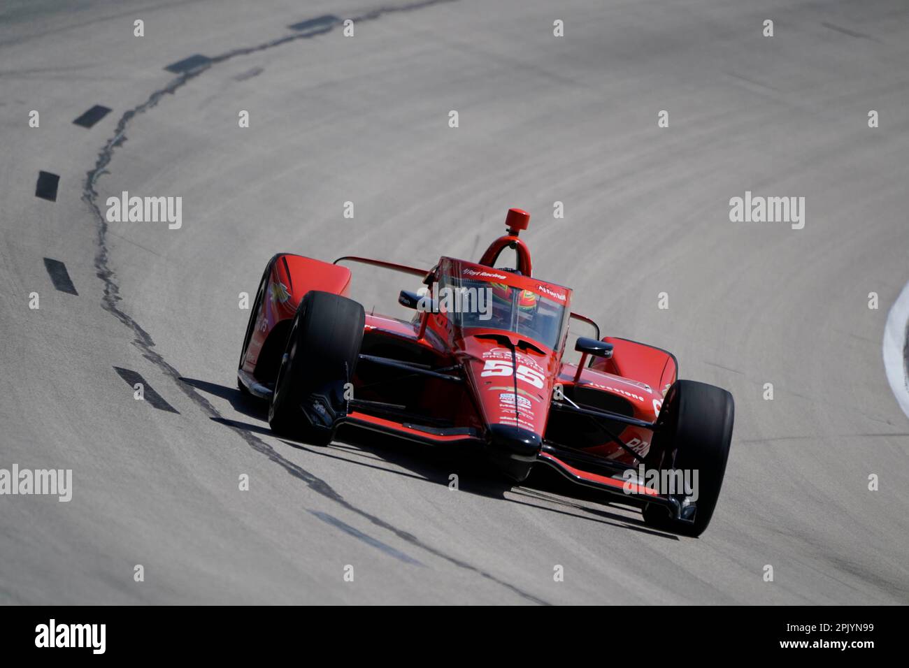 Benjamin Pedersen (55) drives during qualifying for the IndyCar auto ...