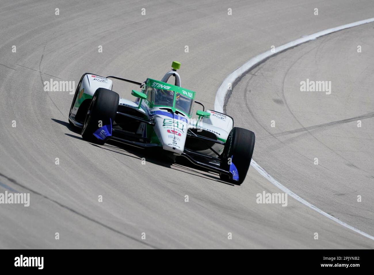 Sting Ray Robb (51) drives during qualifying for the IndyCar auto race ...