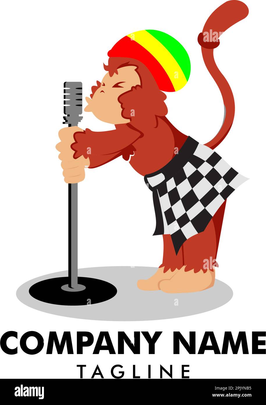 Monkey Chimpanzee Singing Logo Design Vector Template Stock Vector ...