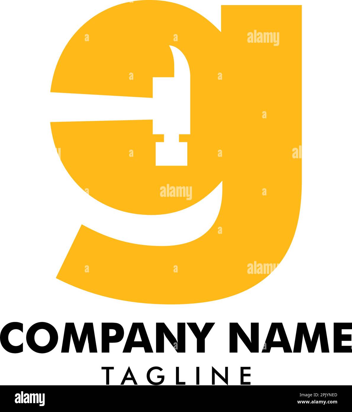 Letter G Hammer logo design, Repair, Construction or Renovation Vector ...