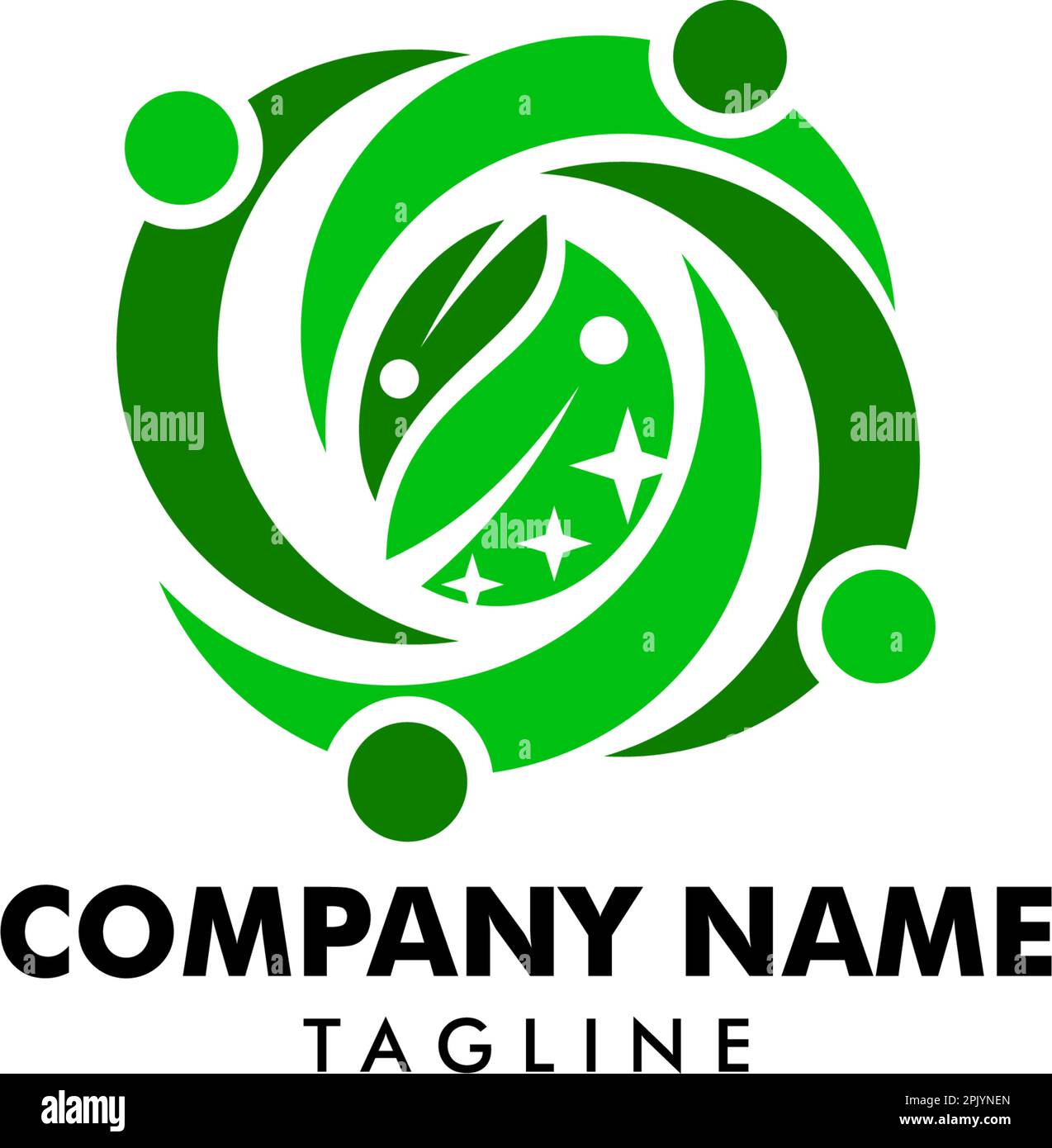 People Group Leaves Team Logo Design Illustration Stock Vector Image ...