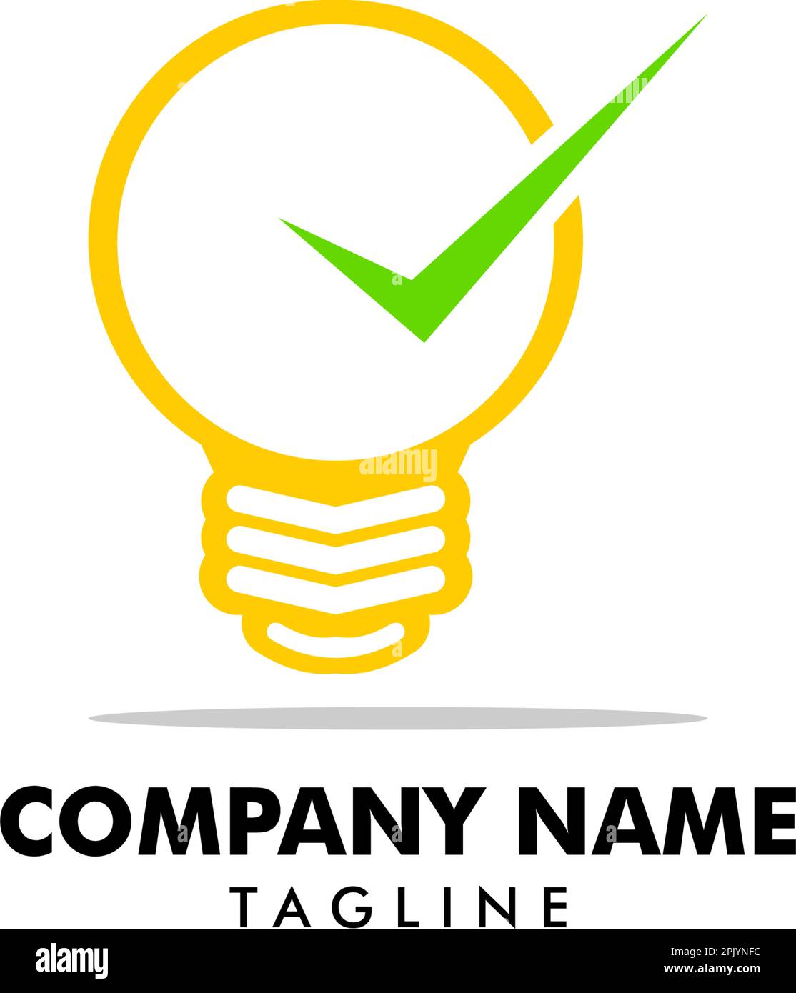 Light Bulb Check Mark Icon Vector Logo Template Stock Vector Image ...