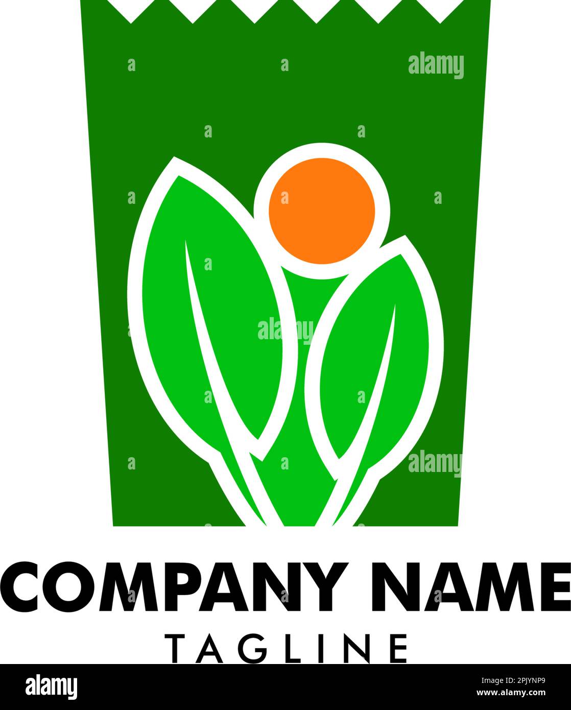 Nature store logo, Paper bag with green leaf logo illustration, Nature ...