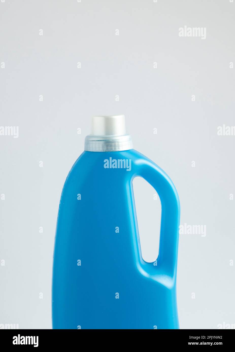 Blue plastic liquid detergent bottle isolated on white background ...