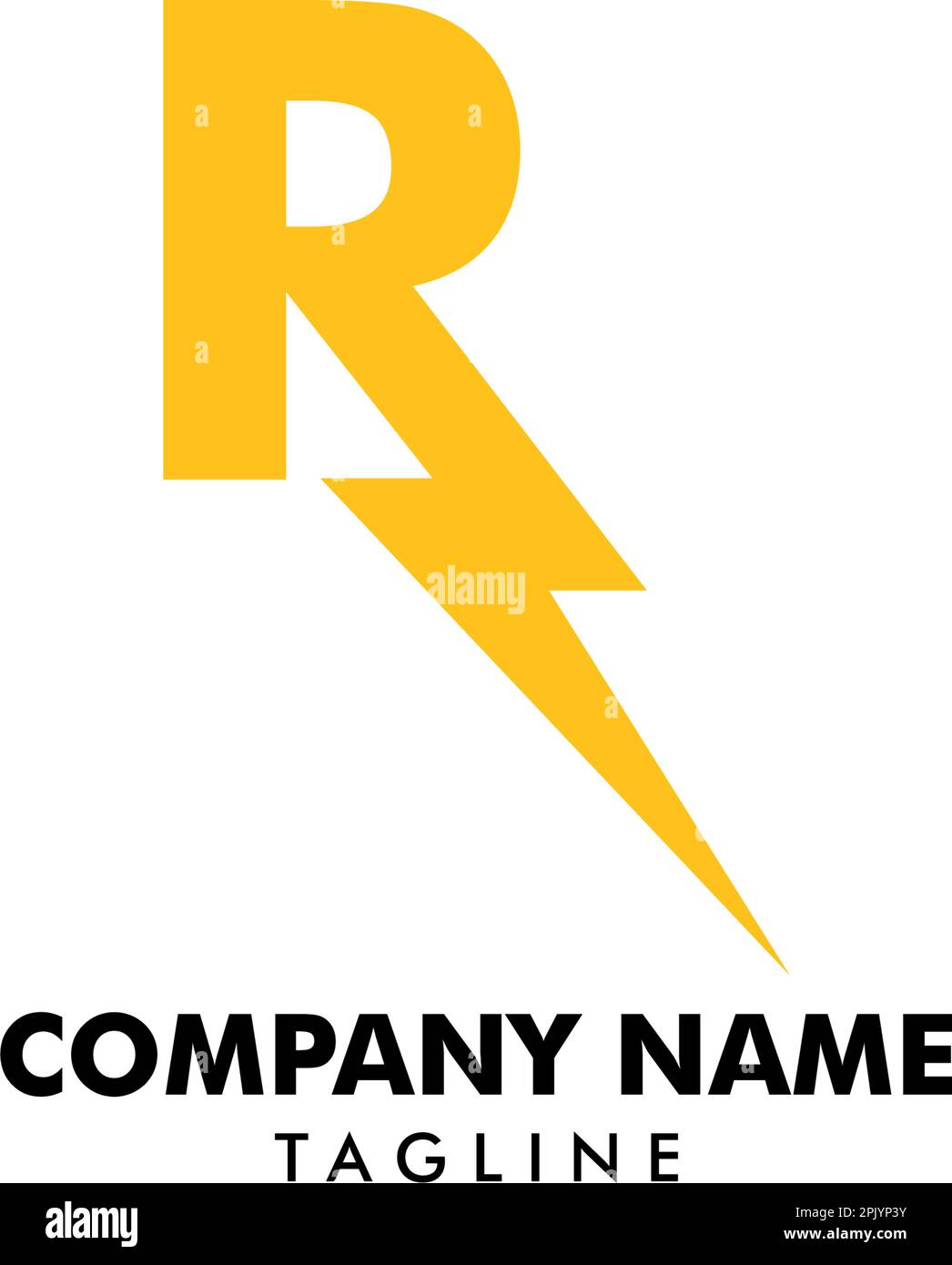 Letter R thunder bolt design logo Stock Vector Image & Art - Alamy