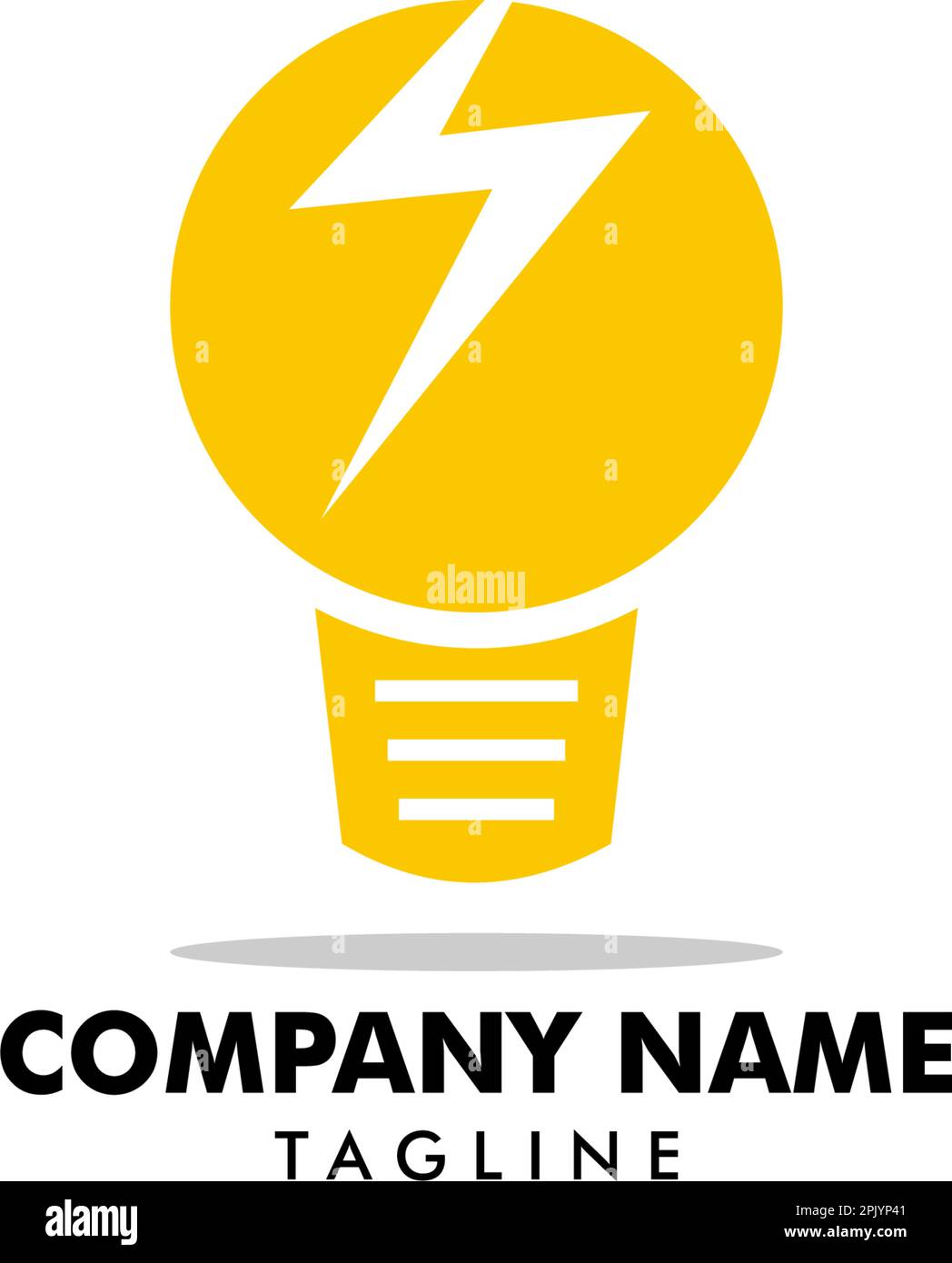 Light bulb and lightning bolt logo template, Electrical vector design ...