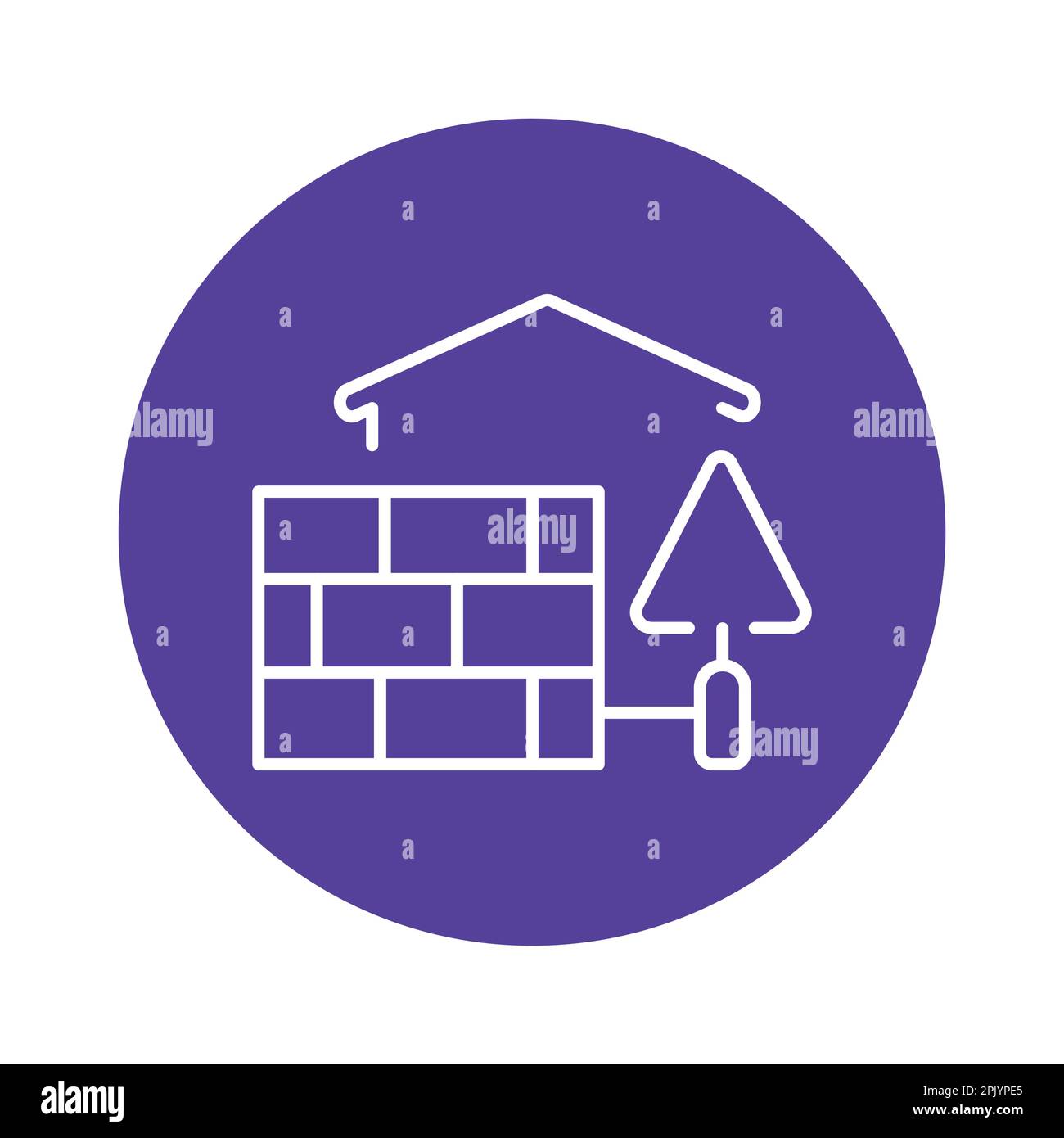 Building walls at home black line icon. Building construction ...