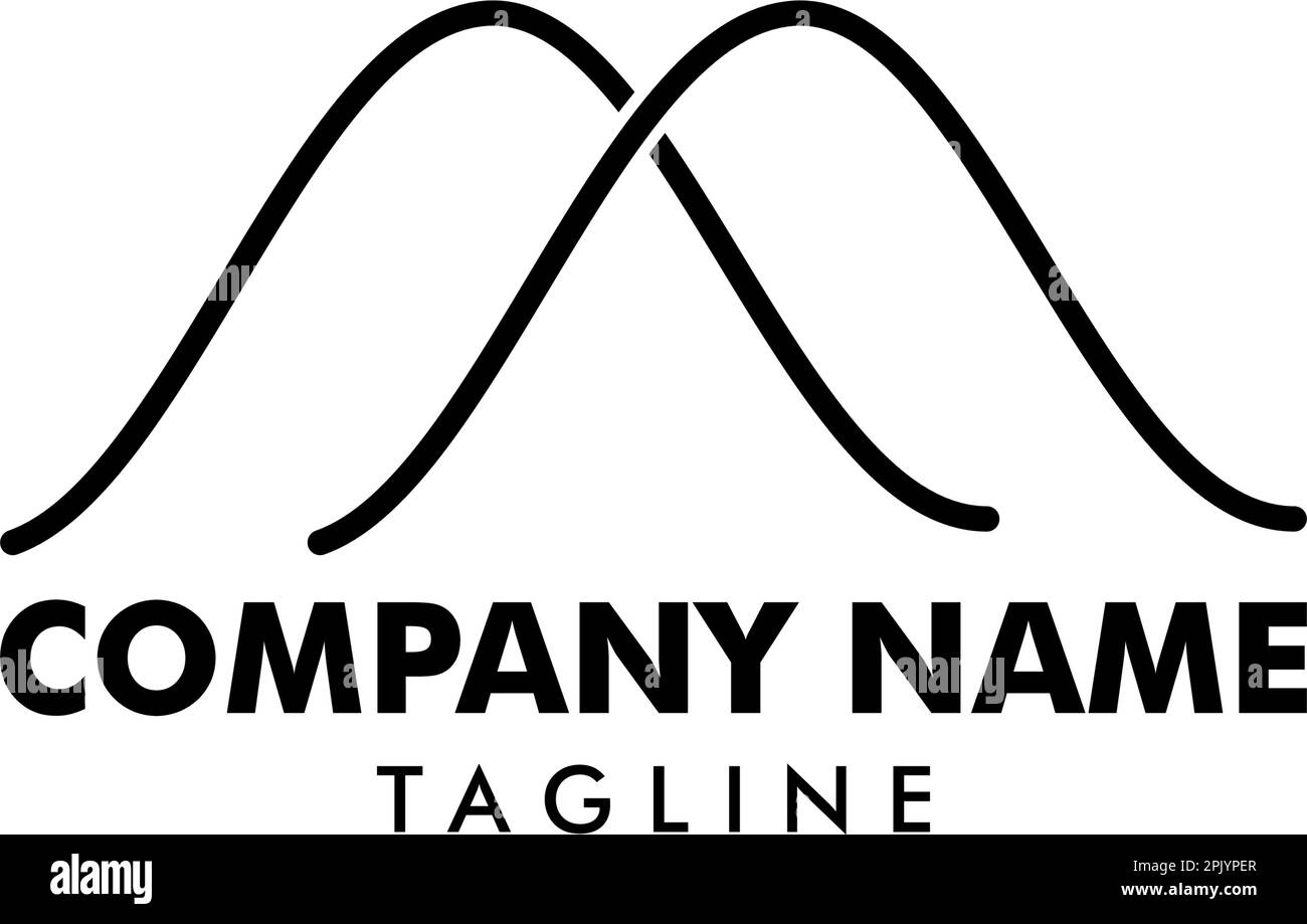 Letter M vector line logo design Stock Vector Image & Art - Alamy