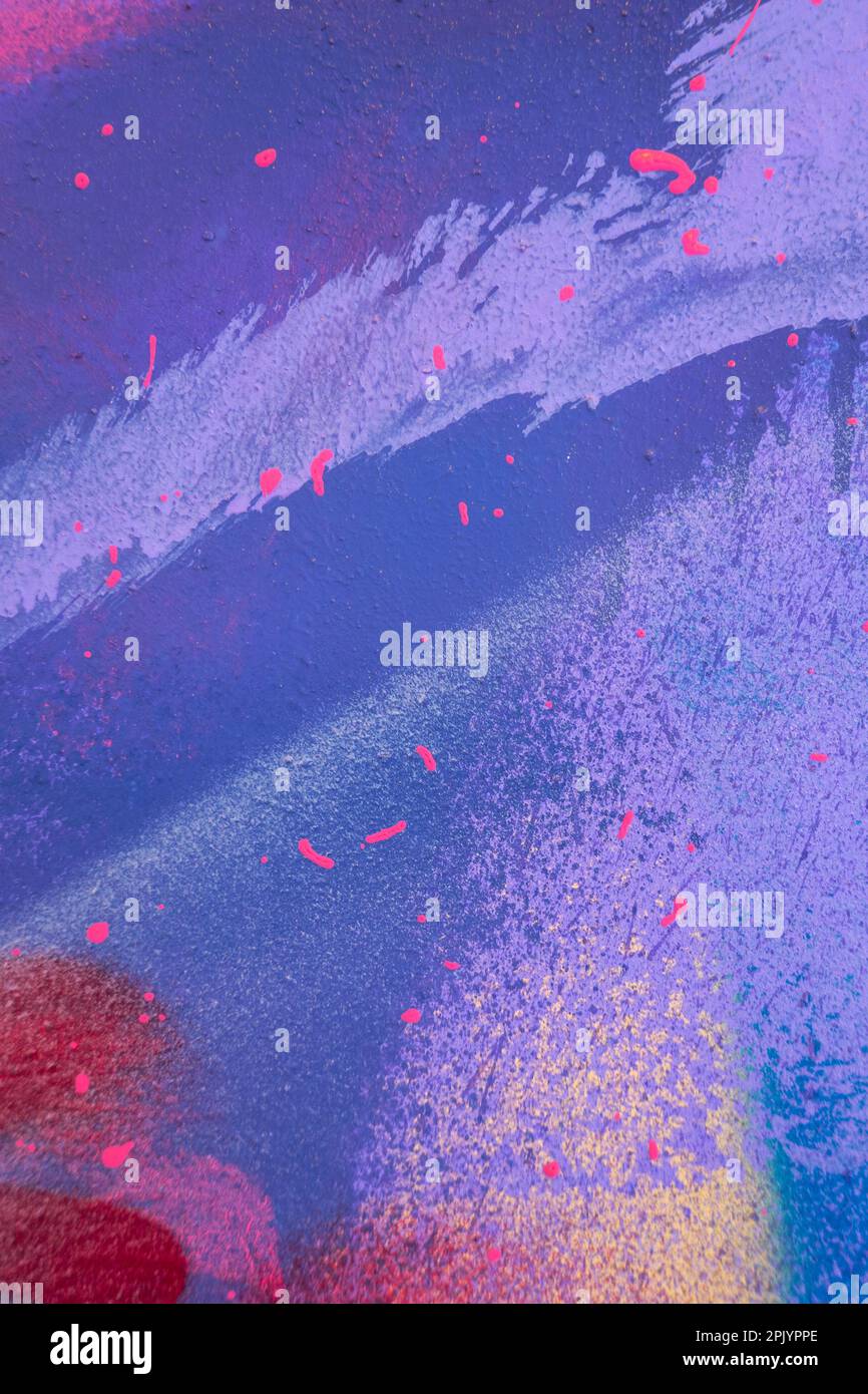 Messy paint strokes and smudges on an old painted wall background ...