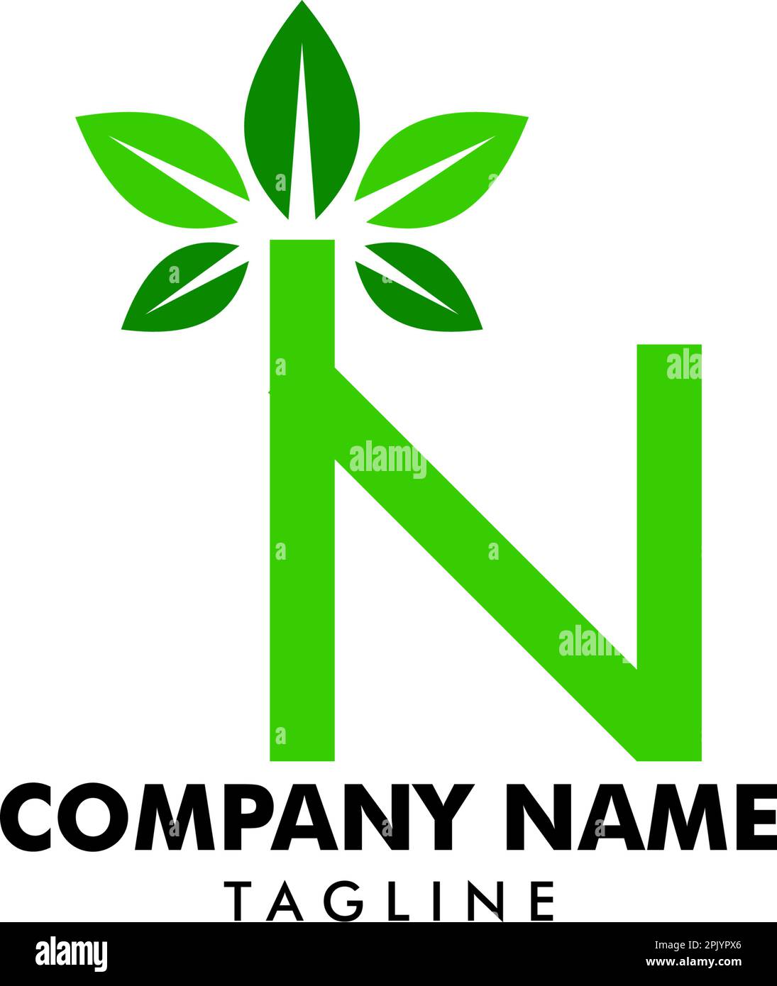 Letter n botanical logo Stock Vector Images - Alamy