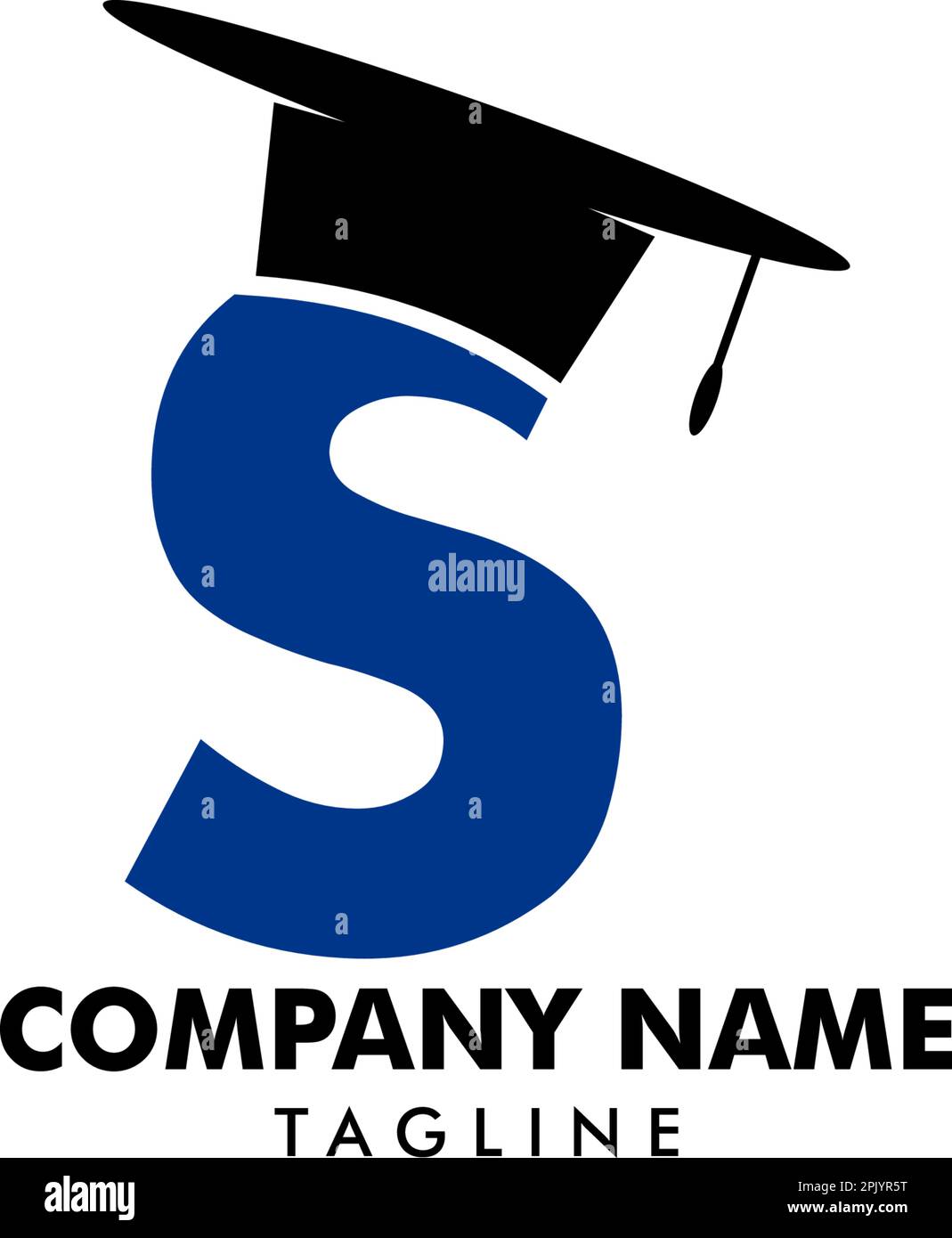 Initial S letter logo with graduation hat, Education theme concept ...