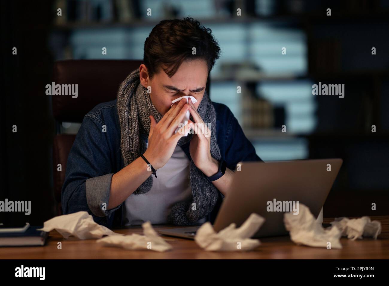 Professional sitting desk sneezing hi-res stock photography and images ...