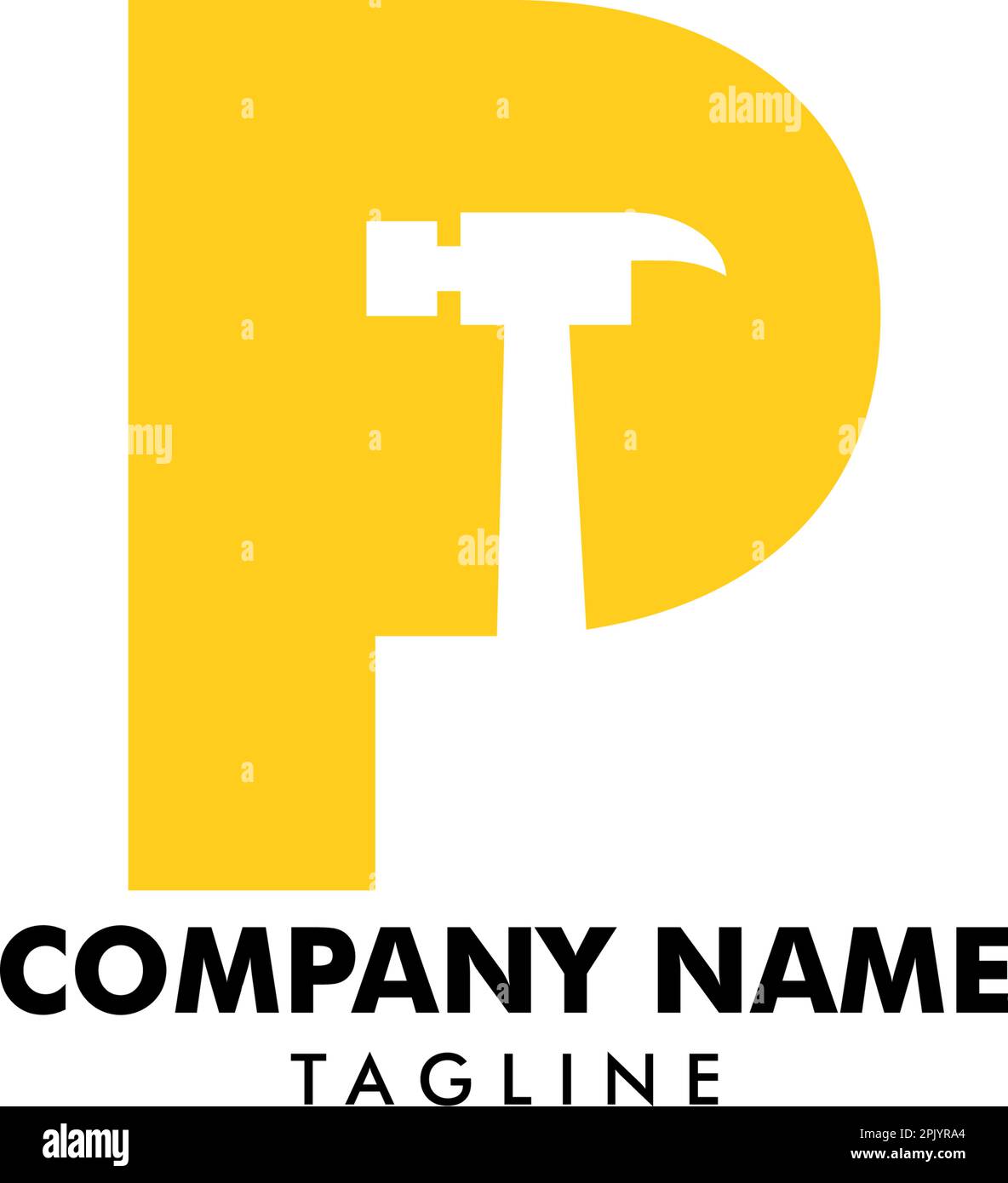 Letter P Hammer Logo, Handyman services Logo vector design Stock Vector ...