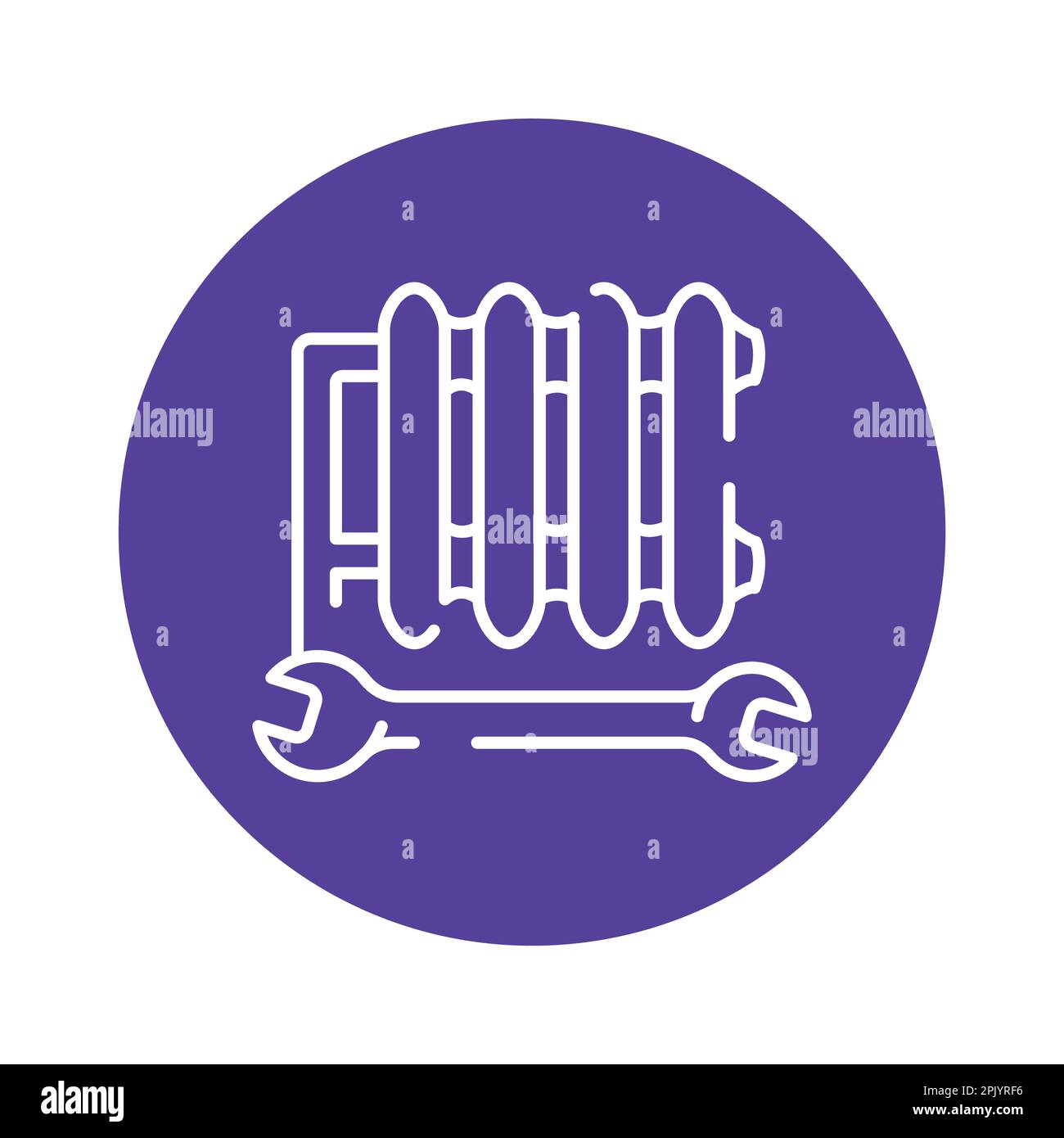 Installation of heating system black line icon. Pictogram for web page ...