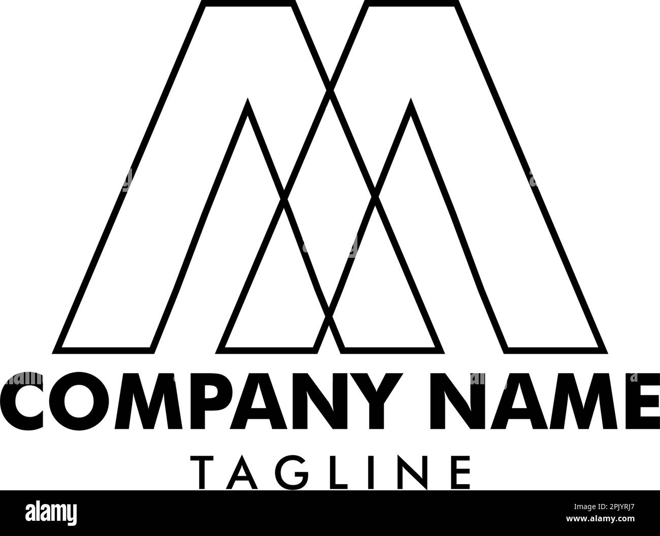 Letter M vector line logo design Stock Vector Image & Art - Alamy