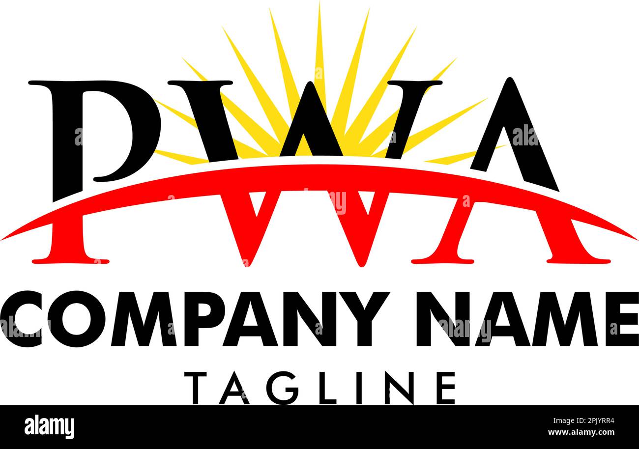 Initial Letter PWA Logo Template Design Stock Vector Image & Art - Alamy