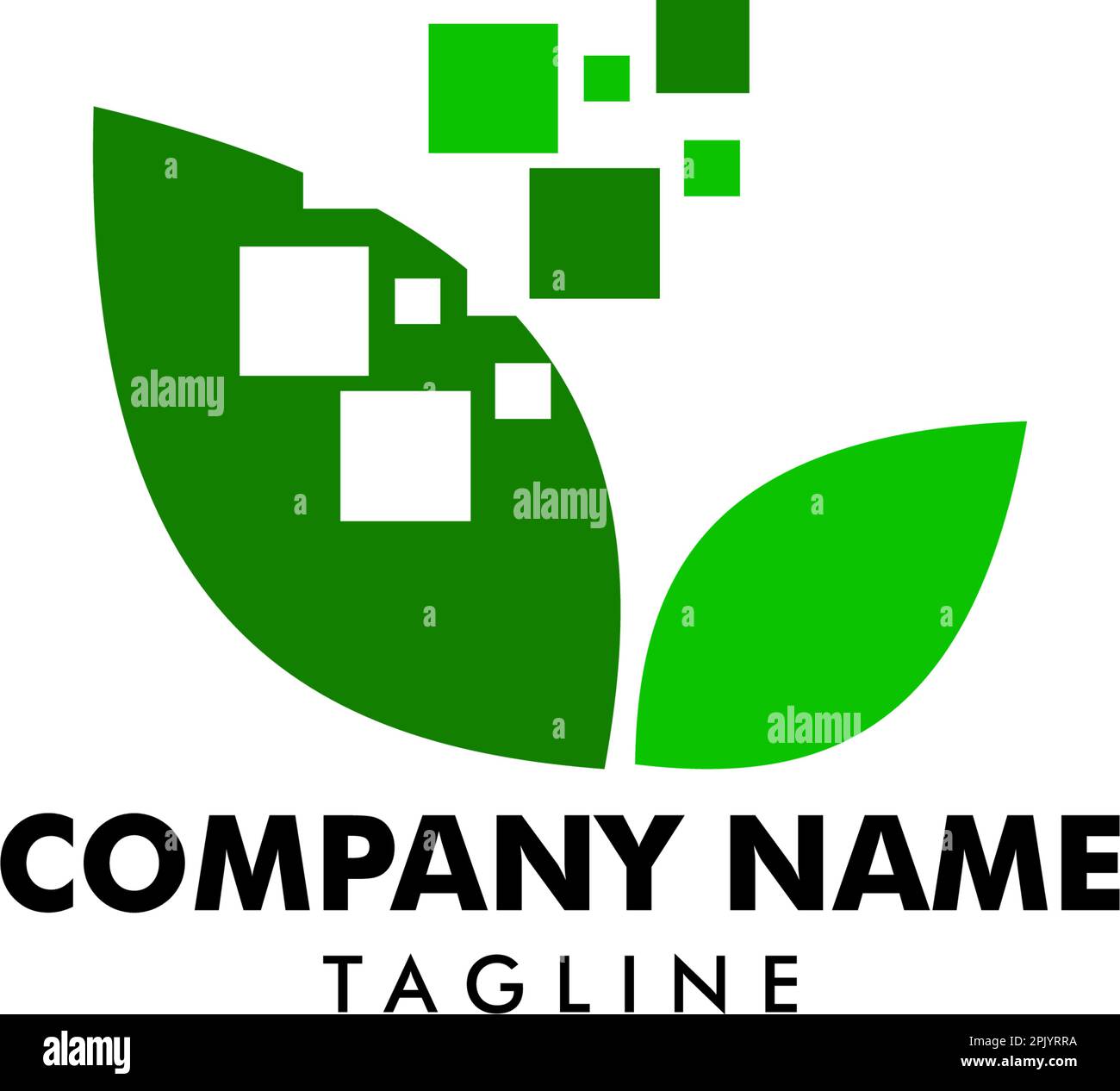 Leaf Pixel Logo Design Template Stock Vector Image & Art - Alamy