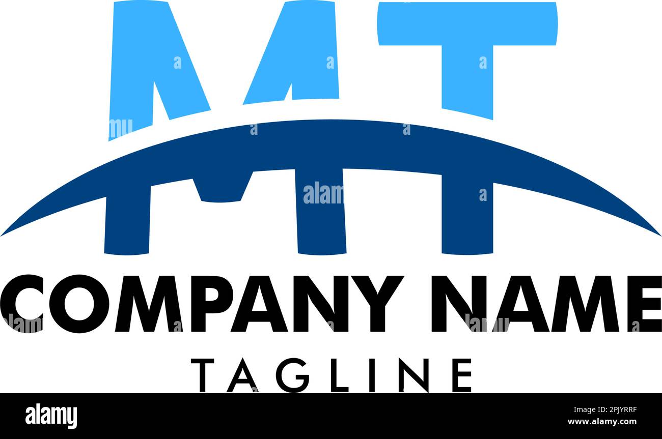 Initial Letter MT Swoosh Logo Template Design Stock Vector Image & Art ...