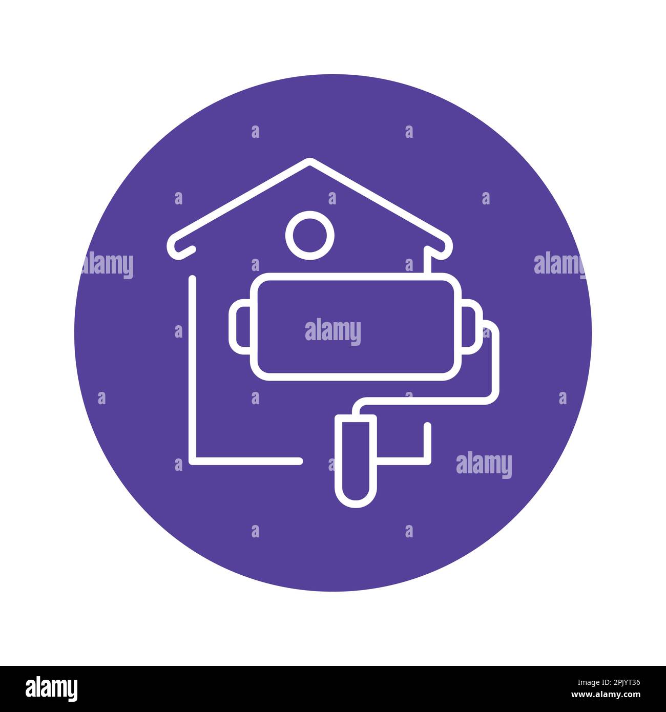 Painting the facade black line icon. Pictogram for web page Stock ...