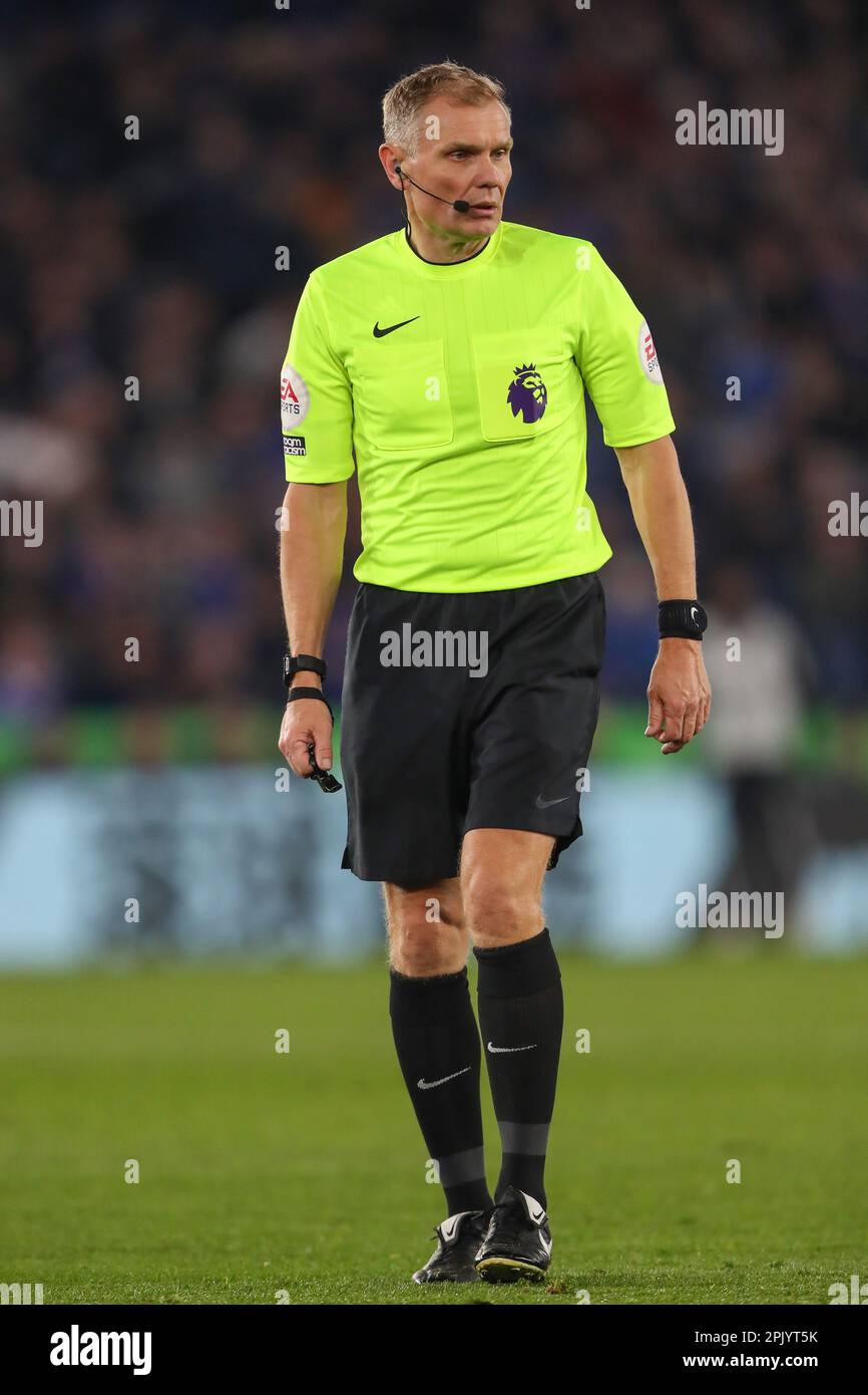 Referee Graham Scott during the Premier League match Leicester City vs ...