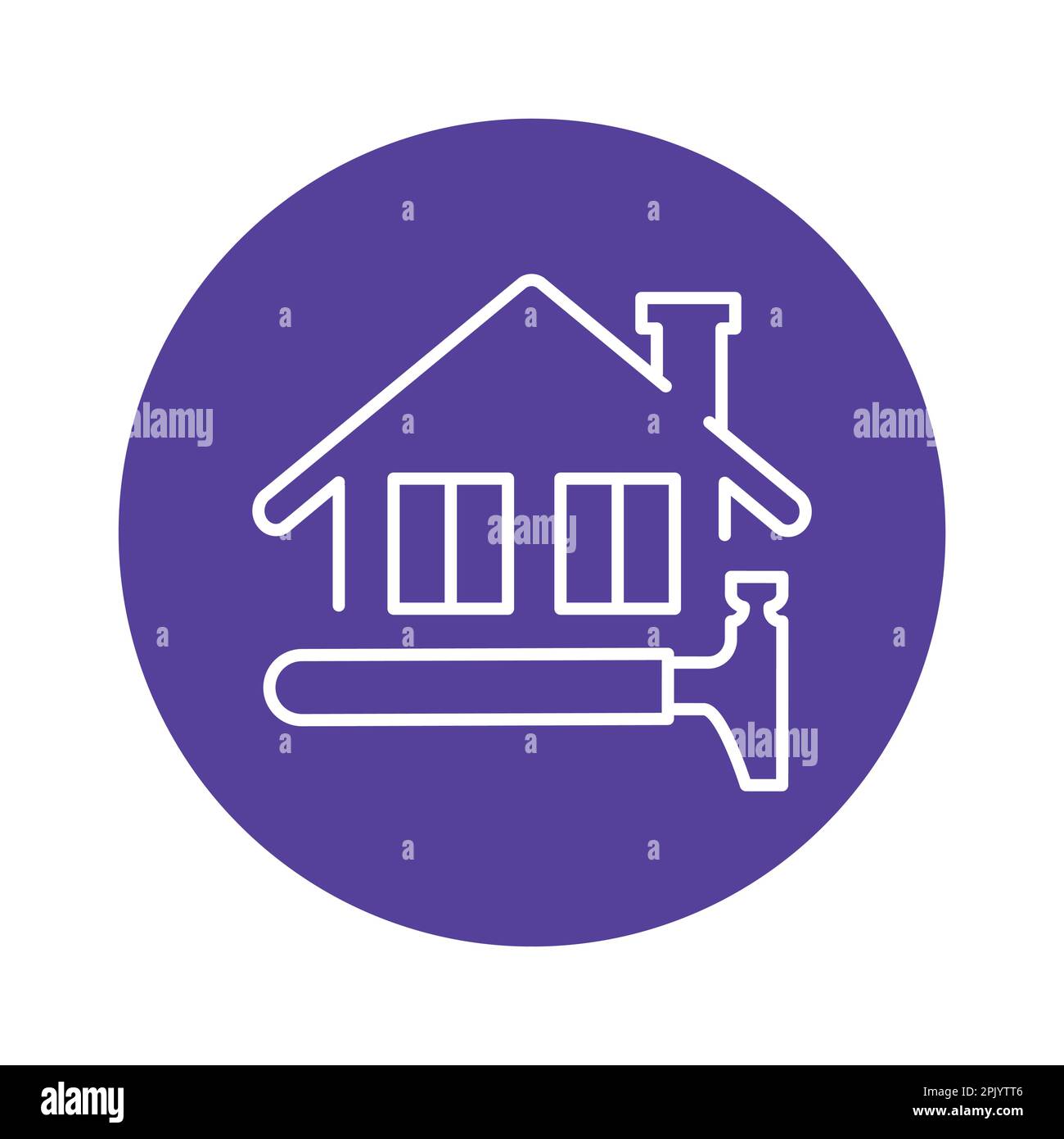 Roofing and installation of windows black line icon. Pictogram for web ...