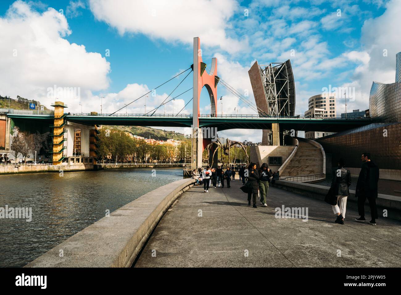 Bilbao, Bridge - April 2nd, 2023: Modern bridge of La Salve crossing ...