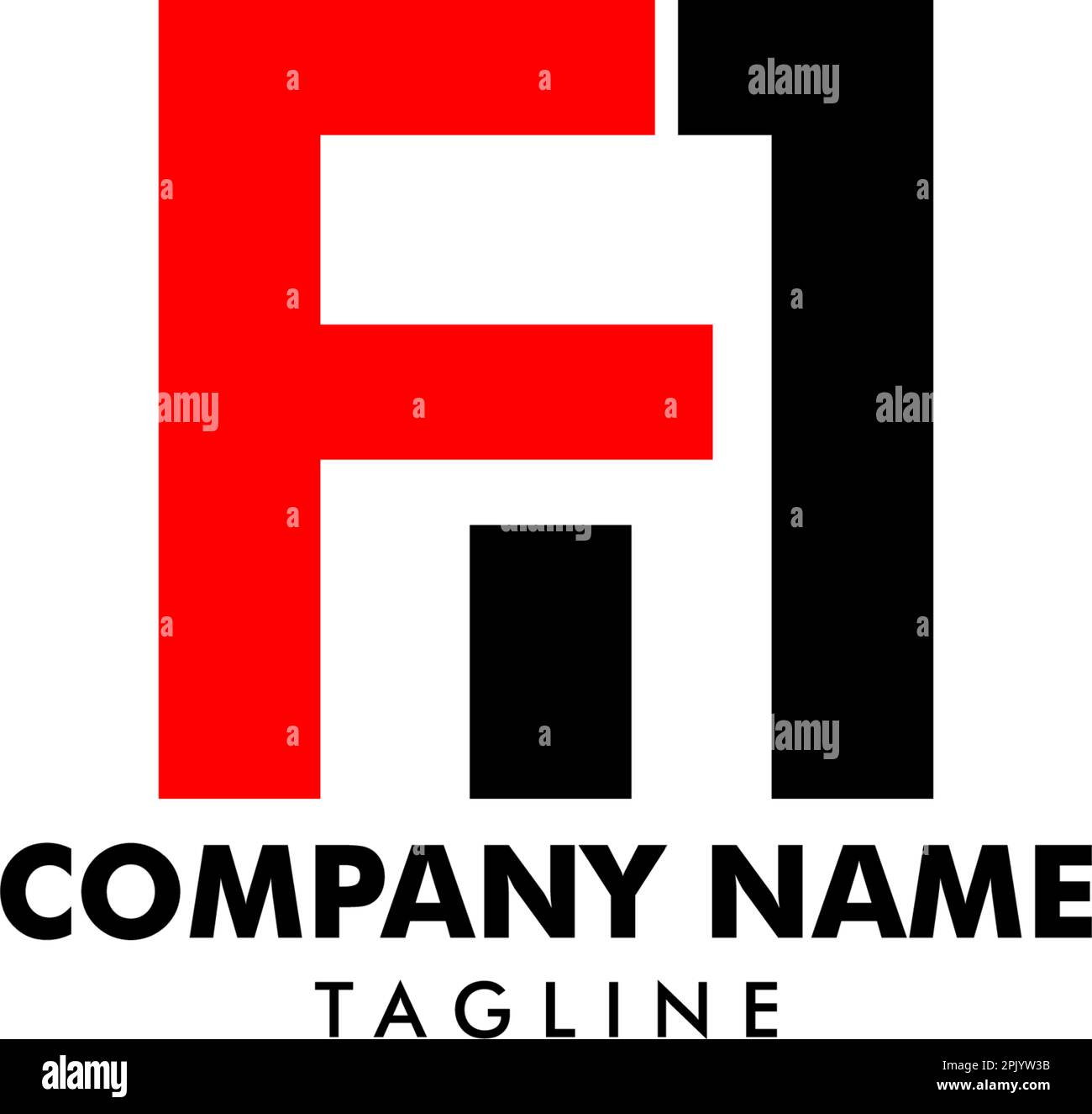 Initial Letter Logo FM Template Vector Design Stock Vector Image & Art ...