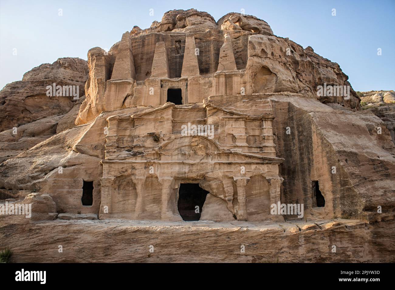 One of the many stone carved structures in the historic site of Petra ...