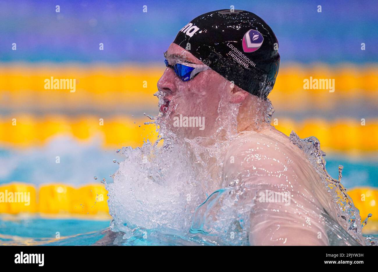 Loughborough’s Harvey Freeman competes in the Men’s 100m Breaststroke ...
