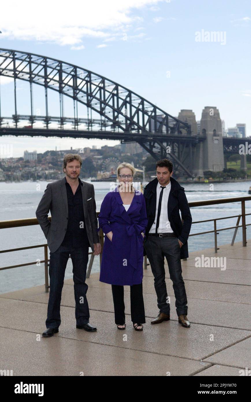 Meryl Streep, Colin Firth and Dominic Cooper hold a press conference ...