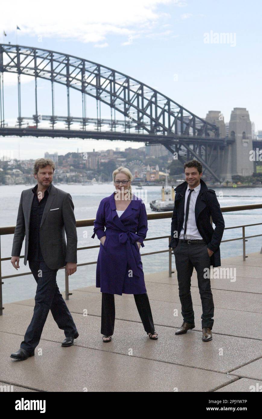 Meryl Streep, Colin Firth and Dominic Cooper hold a press conference ...