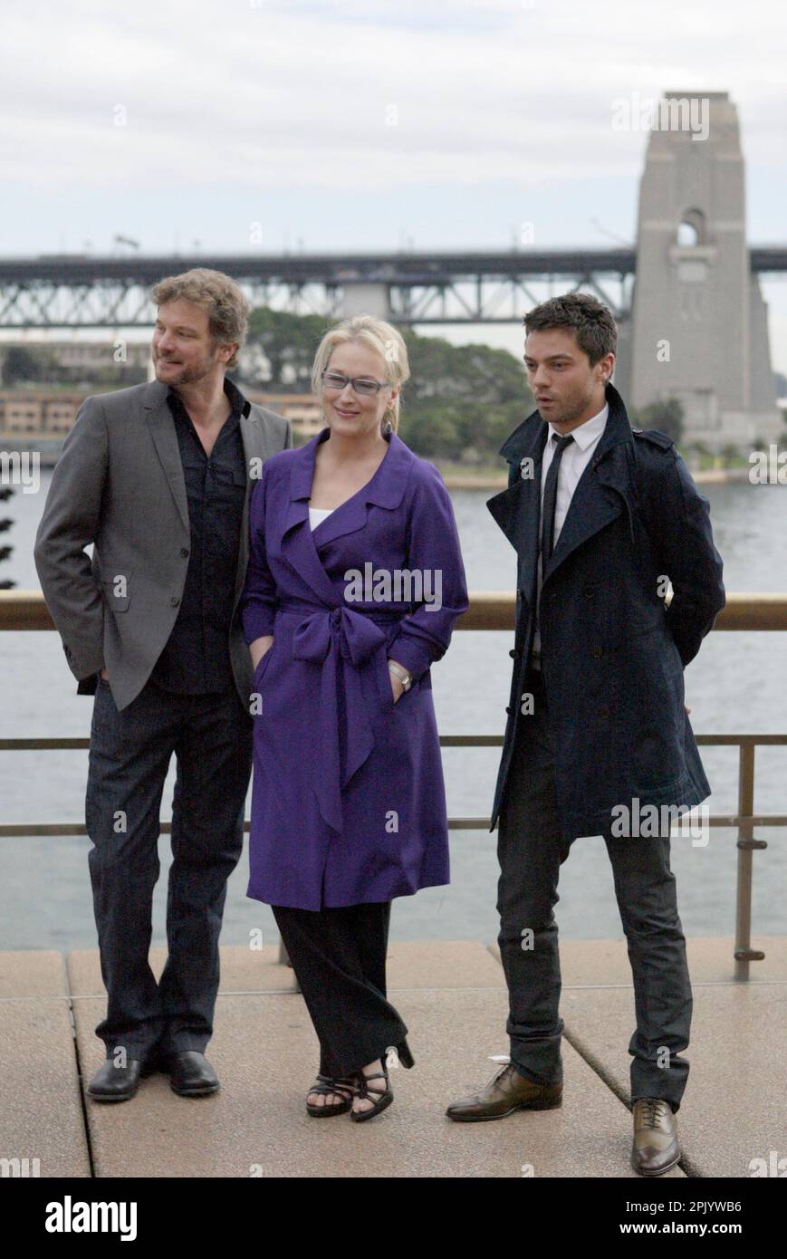 Meryl Streep, Colin Firth and Dominic Cooper hold a press conference ...