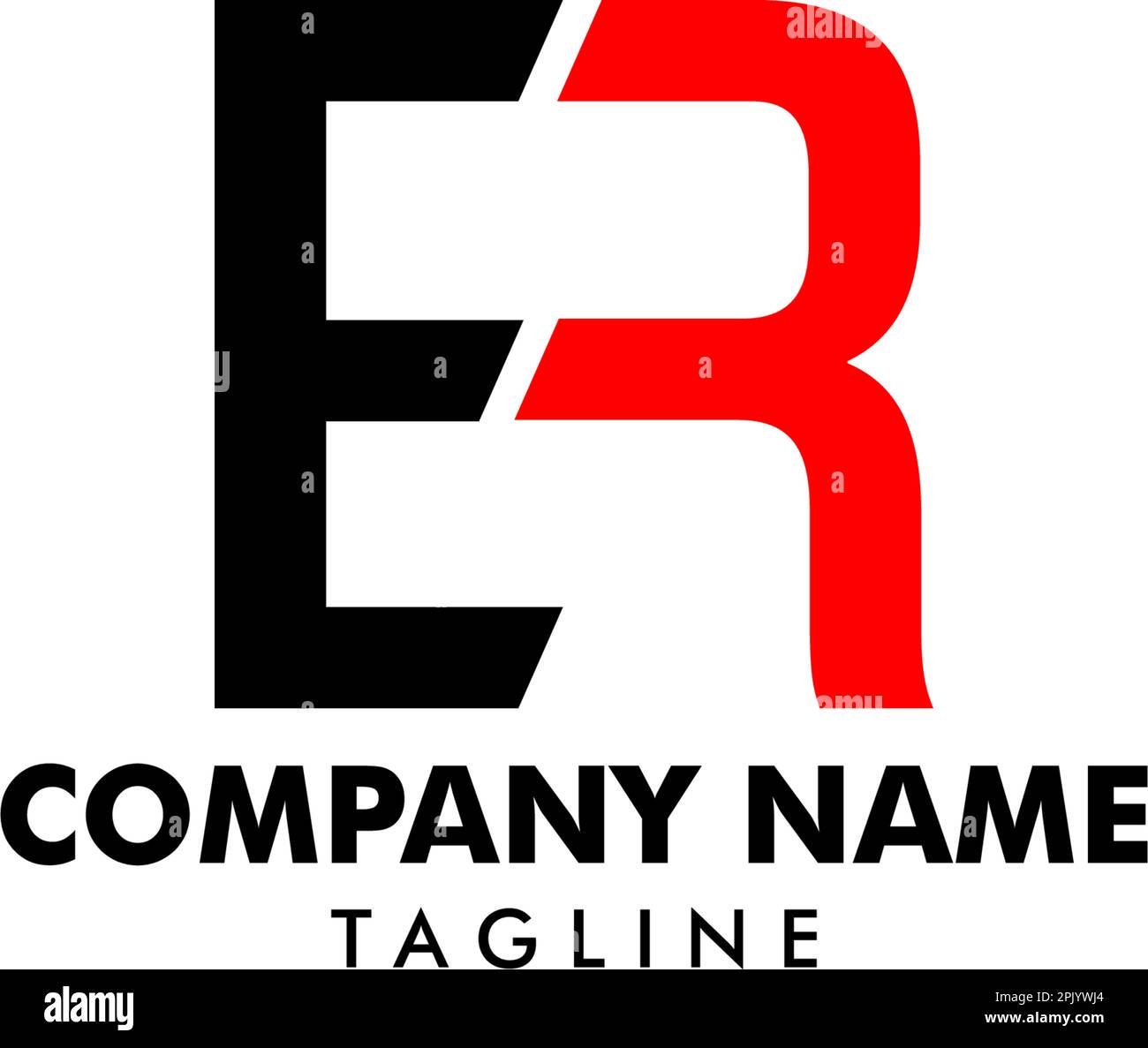 Initial Letter Logo ER Template Vector Design Stock Vector Image & Art ...