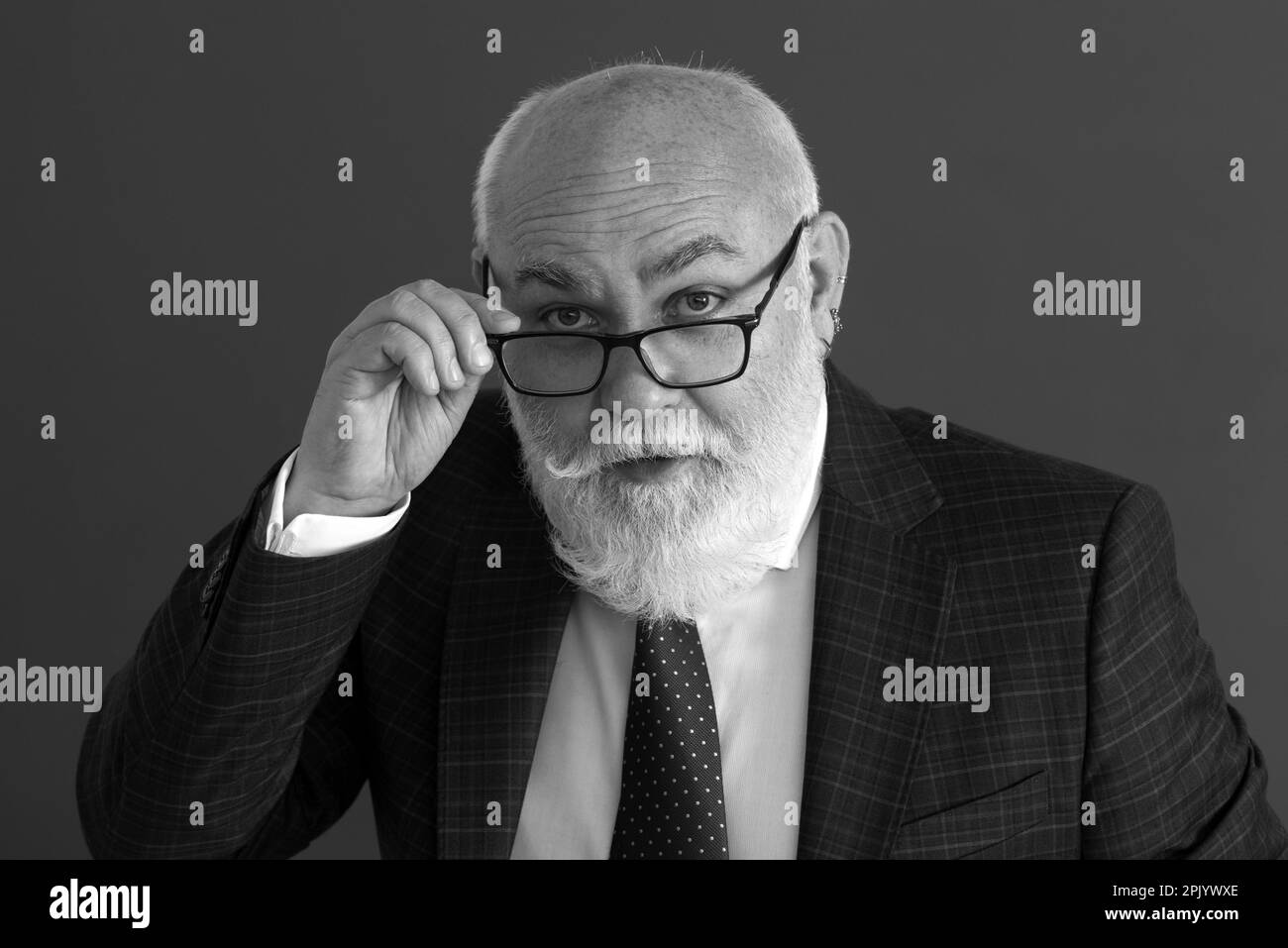 Closeup face of professor or teacher on blackboard isolated Stock Photo ...