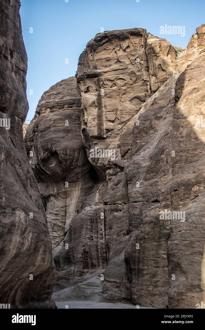 Entrance path into the UNESCO historic site of Petra. Jordan Stock ...