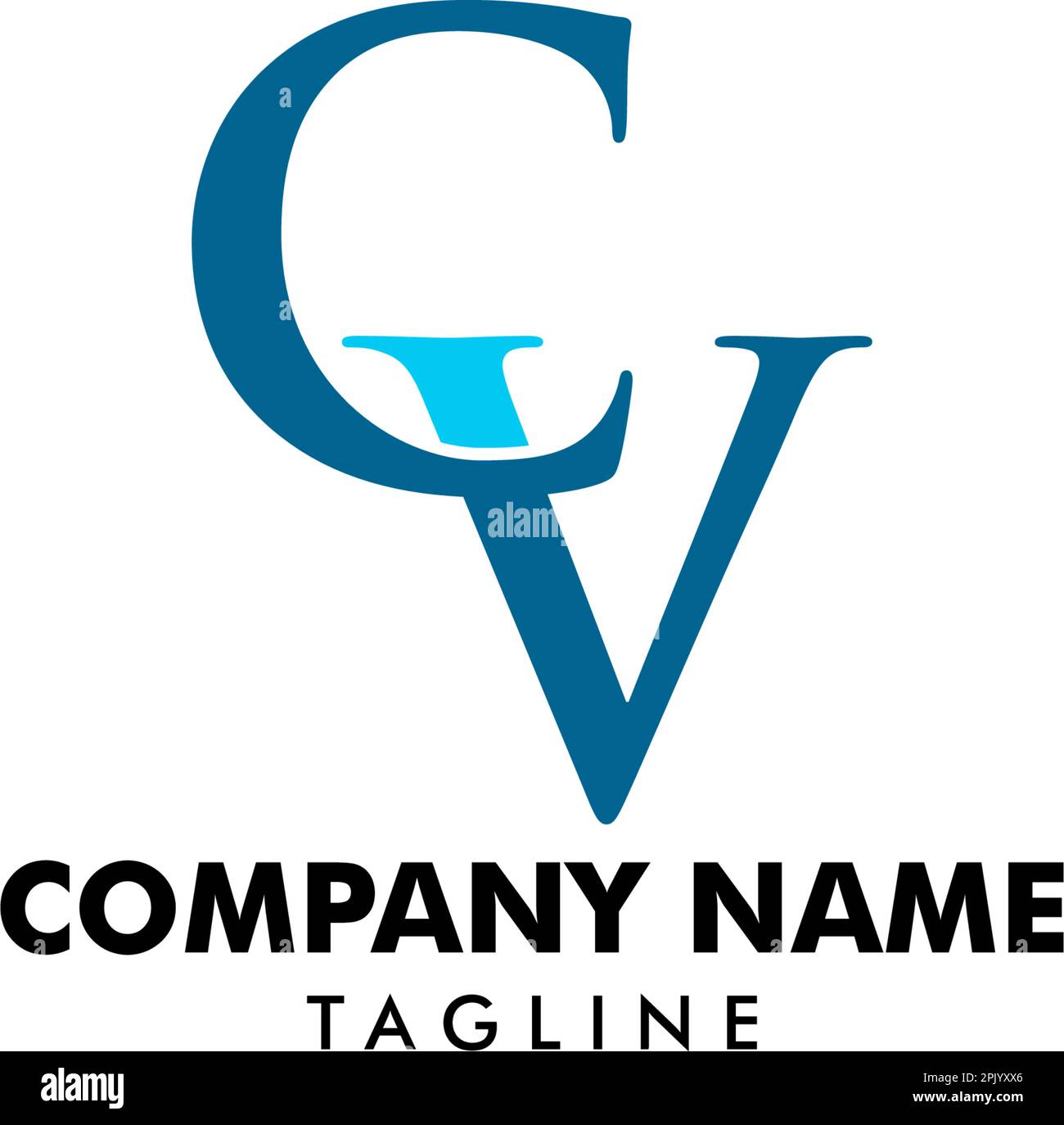 Initial Letter CV Logo Design vector Stock Vector Image & Art - Alamy
