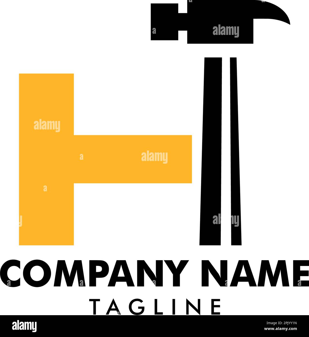 Hammer Logo with Letter H, Repair, Construction or Renovation Logo ...