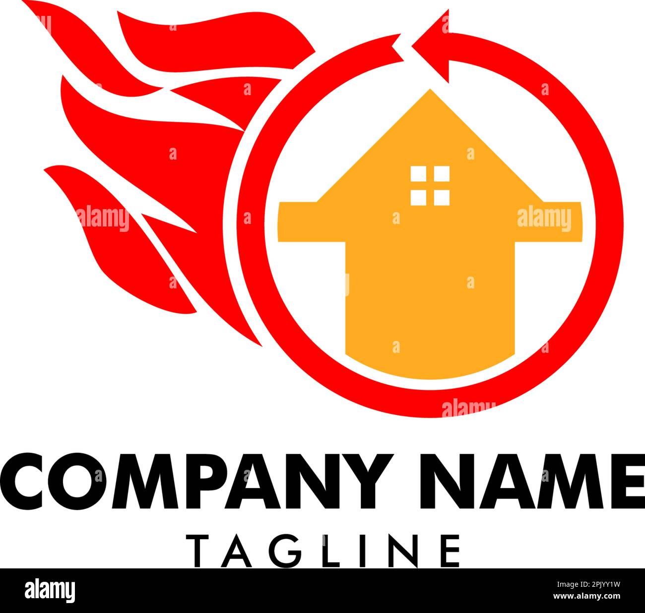 House fire logo hi-res stock photography and images - Alamy