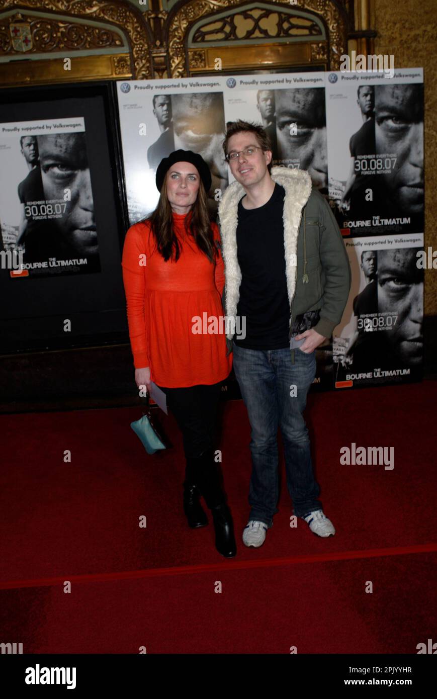 Jolene Anderson and guest at the Australian premiere of Bourne ...