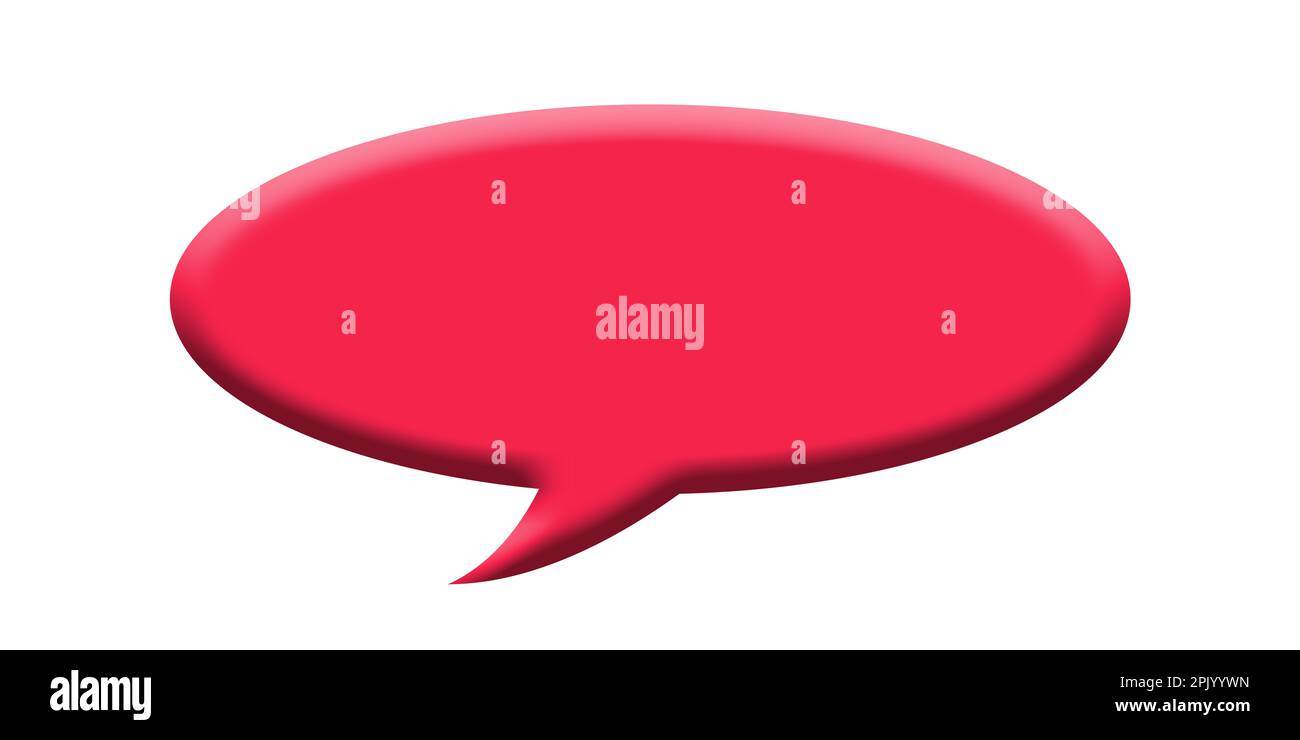 Red speech bubble against white background, 2D illustration Stock Photo ...