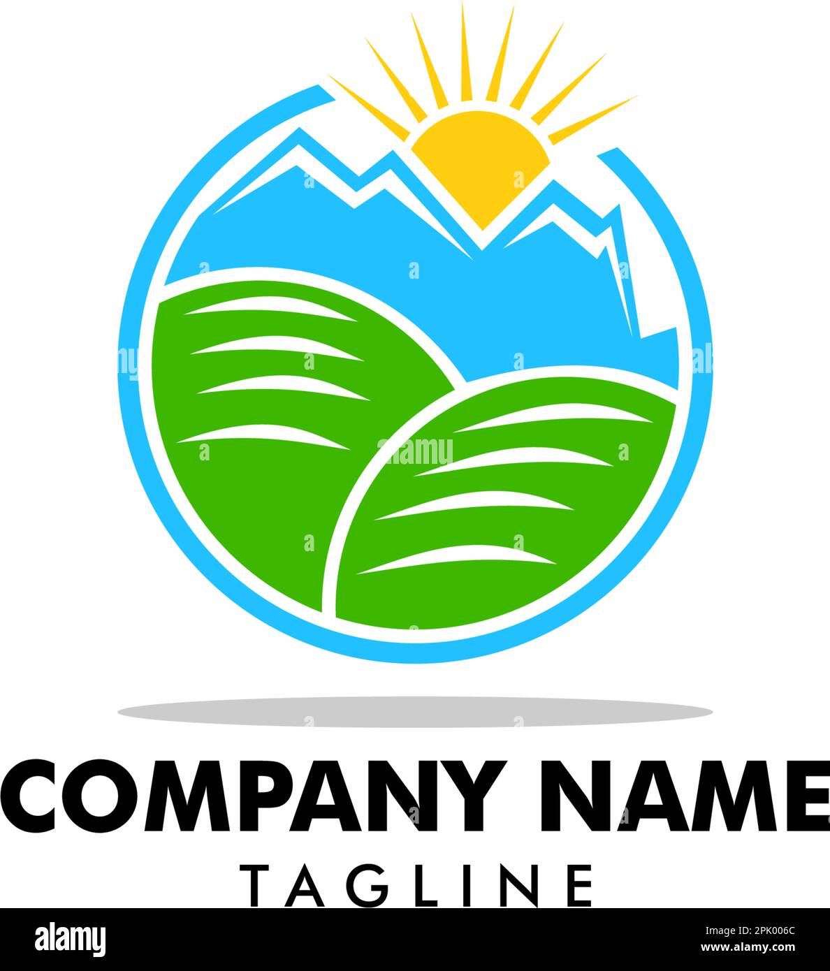 Green Nature Farm Logo Design Template Stock Vector Image & Art - Alamy