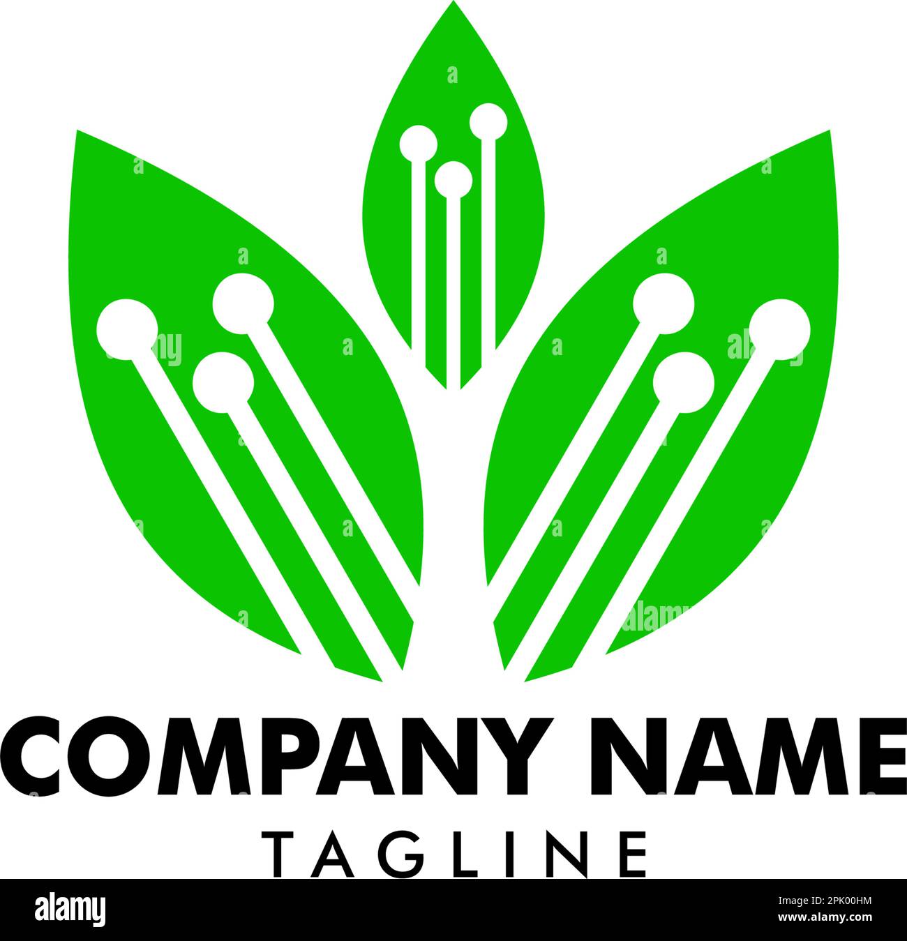 Green leaf technology logo design Stock Vector Image & Art - Alamy