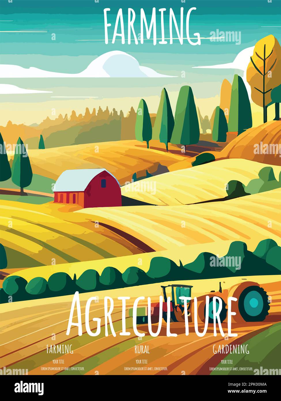 Empty fields landscape Stock Vector Images - Alamy